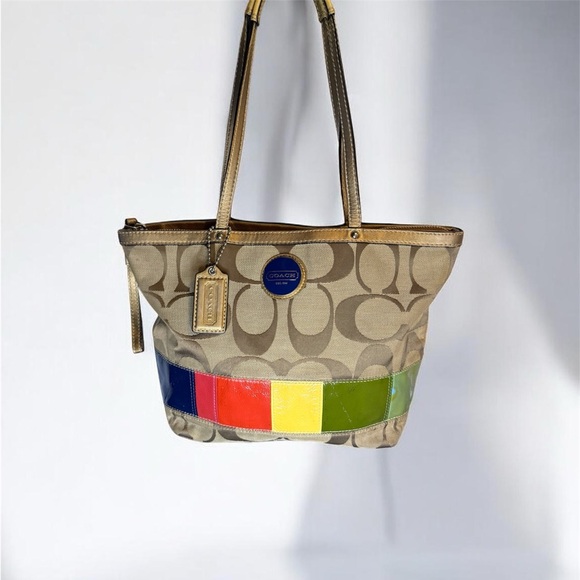 Coach | Bags | Coach Legacy Signature Stripe Tote Bag | Poshmark